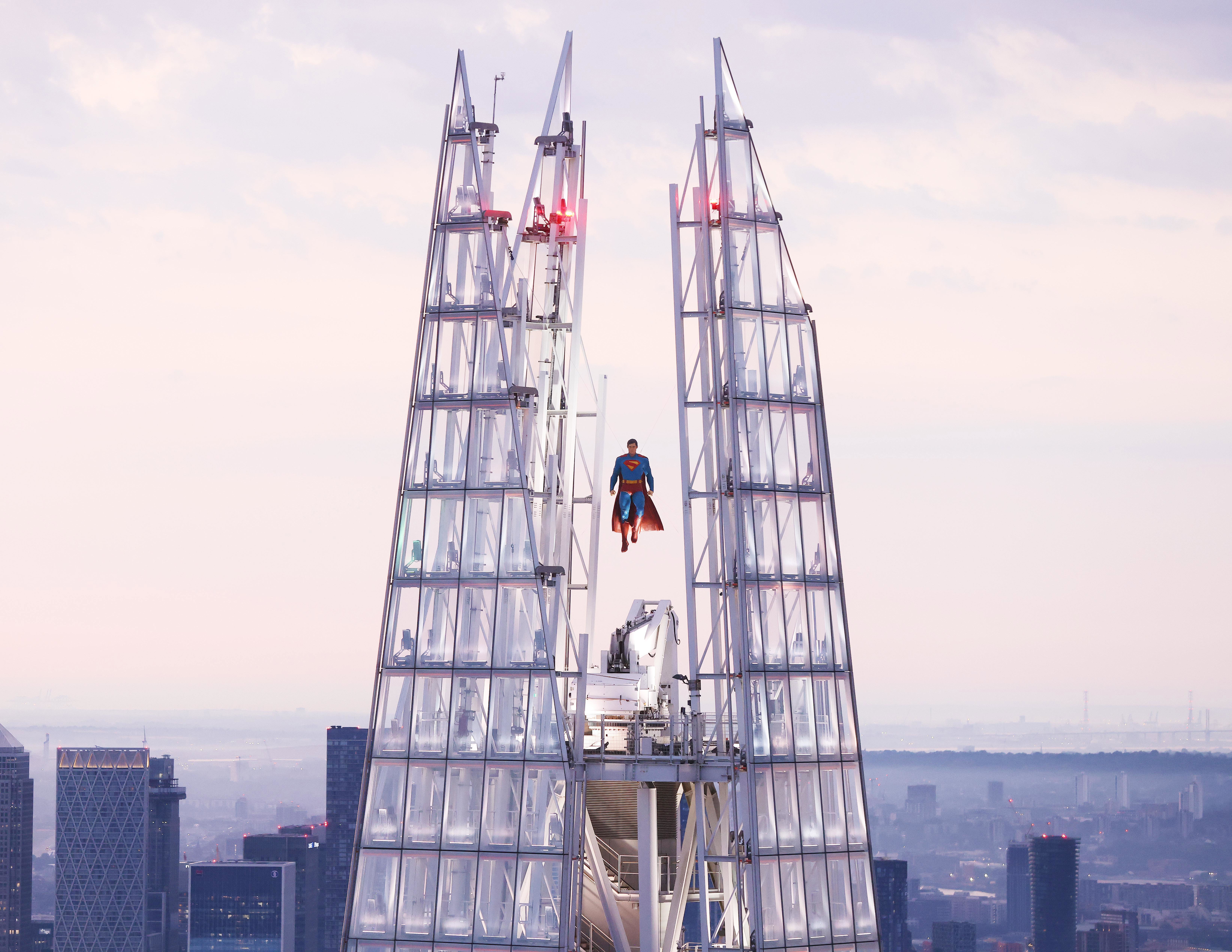 SUPERMAN SOARS ABOVE LONDON IN FIRST-EVER SKYLINE SCULPTURE AT THE SHARD